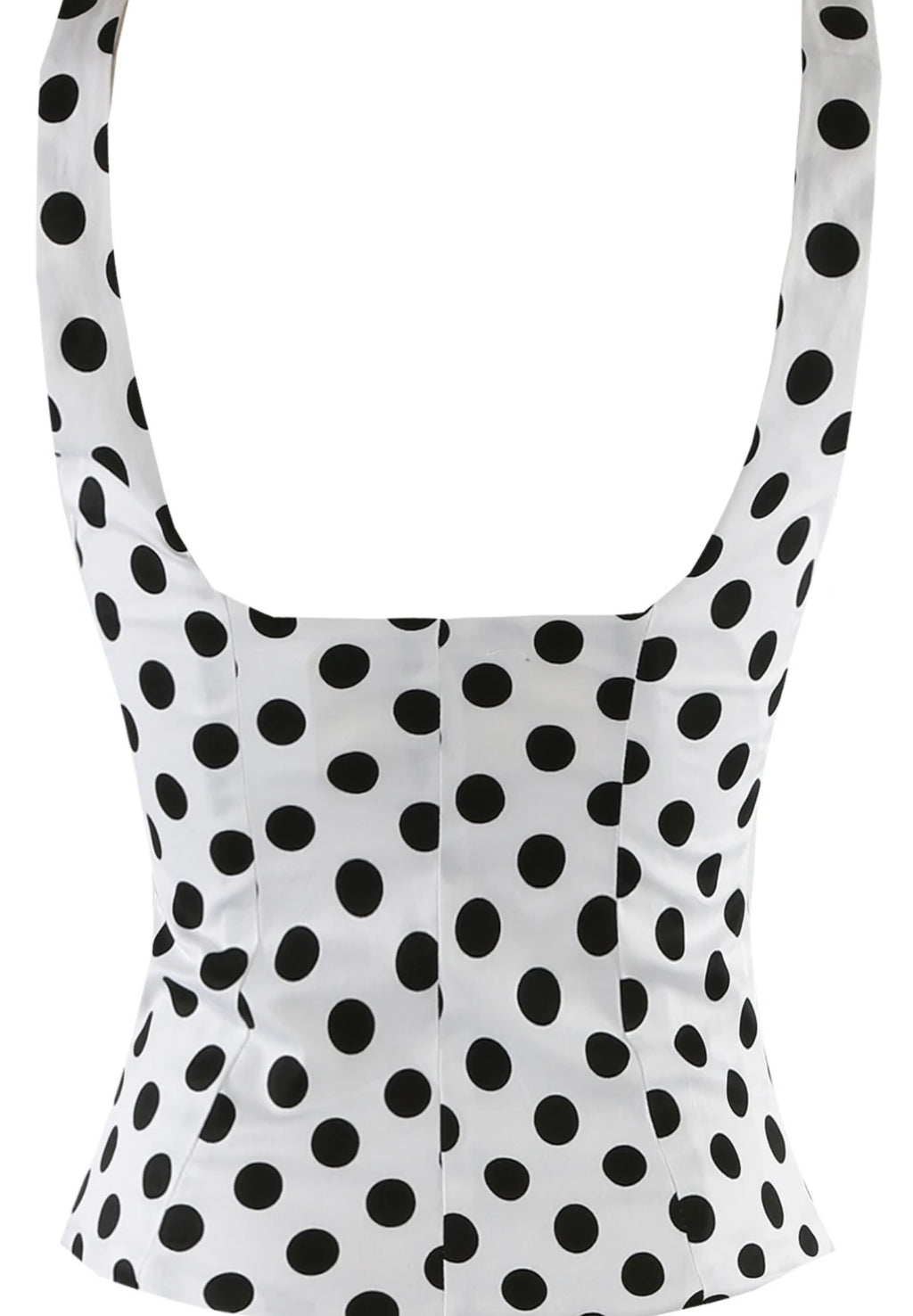 White Polka Dots Square Neck Tailored Top – BLUSH CLOTHING